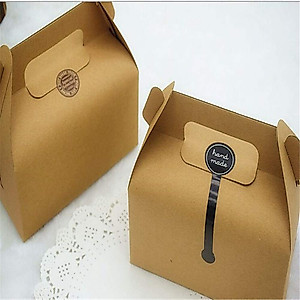 Beyonday 200pcs Handmade Lollipop Baking Stickers, Long Label Sealing Stickers for Cake Box/Tins/Jars/Coffee Cups/Bottles, Self-Adhesive Bakery Stickers, Gift Wrapping Tamper Evident Seal Labels