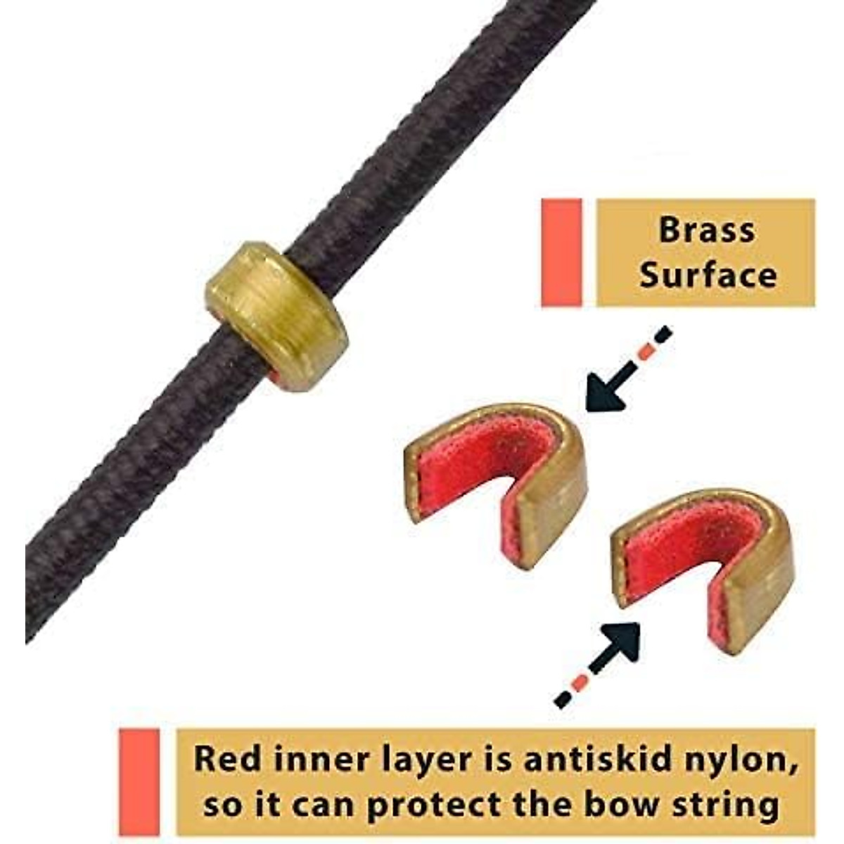 KESHES Bow string Nocking Points – Bowstring Nock Point Archery accessories, Brass Nocks for Recurve and compound Bow (Pack of 6)