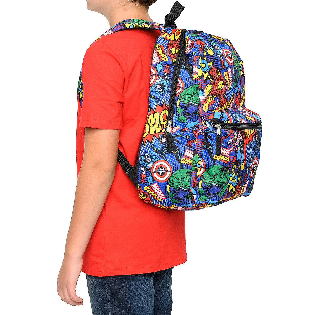 Marvel Avengers 16" Backpack AOP Hulk Captain America Iron Man Spider-Man Thor