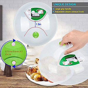 Microwave Splatter Cover, Microwave Cover for Food, Large Microwave Plate Cover Guard Lid with Steam Vents Keeps Microwave Oven Clean, 11.5 Inch BPA Free & Dishwasher Safe