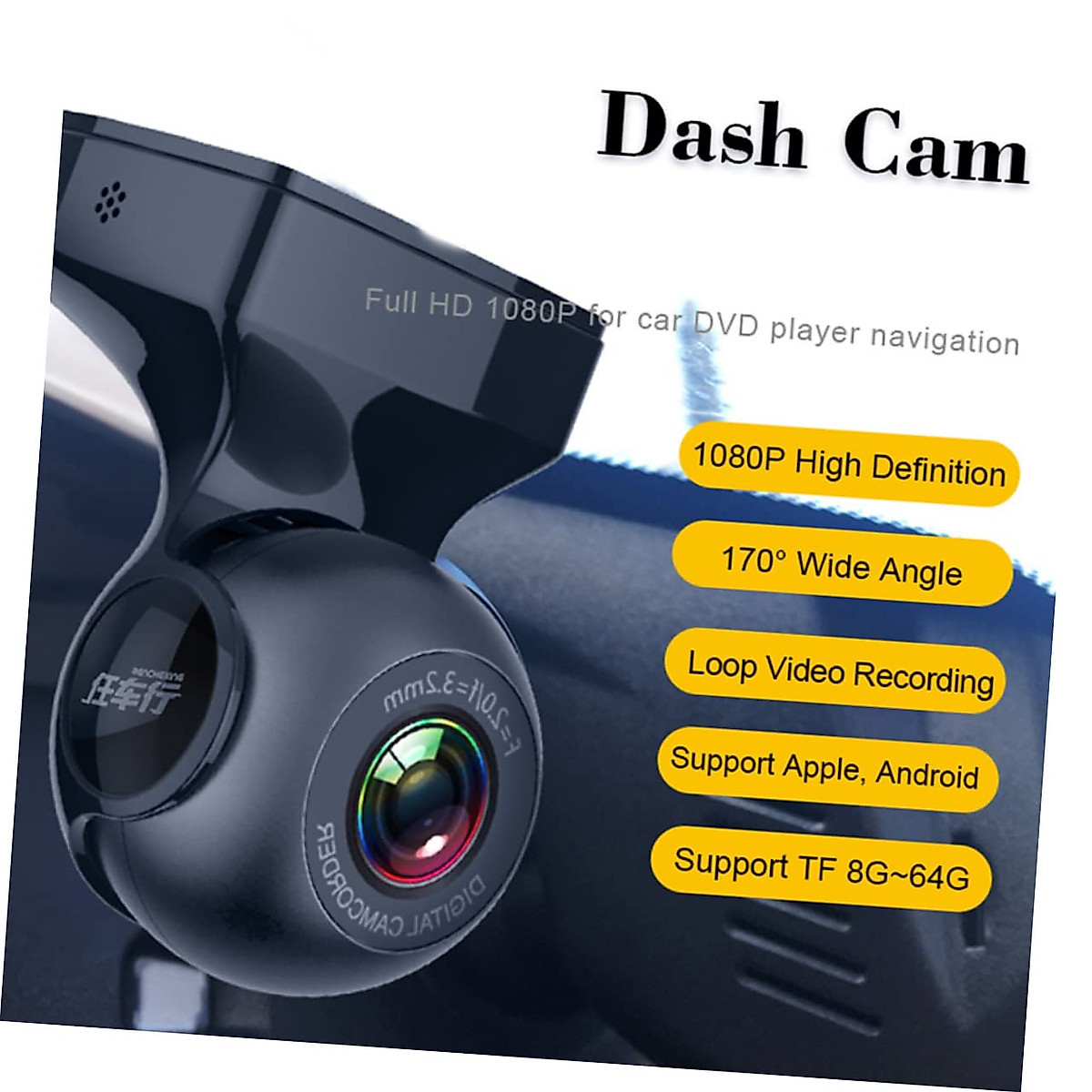 VICASKY Car Mini Dash Camera Car Rear View Camera Mini Camera Front Rear Dash Cam Dashcams for Cars Camera for Cars Dash Cam Front and Rear Private Model Logger