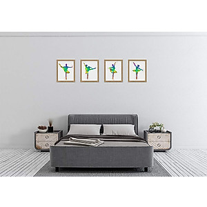 Girl Ballet Dancers Abstract Wall Art Print 8 x 10" Set of 4 Unframed, White Background, Perfect for for Ballerina, Teacher and Lover of Ballet, Ideal Bedroom, Dance Studio, Locker Decor