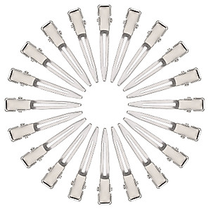 Hicarer 1.75 Inches Single Prong Hair Clips, 50 Pack - Durable Metal Alligator Clips for Dreads Lock Clips, Hair Extensions, Pin Curls, Hair Pins