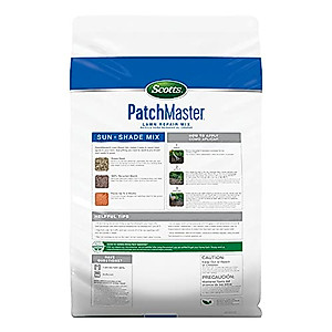 Scotts PatchMaster Lawn Repair Mix Sun + Shade Mix, Combination Grass Seed, Fertilizer, and Mulch, 10 lbs.