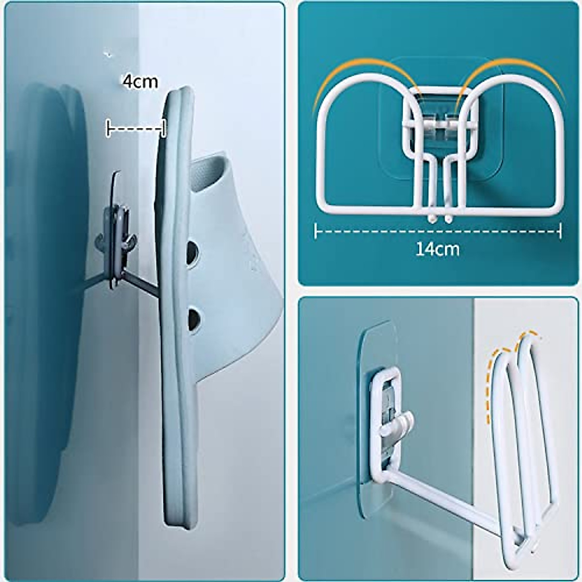 Hanging Shoes Rack, Strong Self Adhesive Shoes Holder Storage Organizer, Door Shoe Hangers Shoe Shelf Holder, Shoe Rack Hanging Over the Wall for Hanging on the Door, Bathroom, Kitchen(5 Pack)