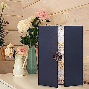 Idealmuzik 50th Wedding Anniversary Guest Book Alternative,Marriage Signature Board,50th Anniversary Table Decorations,Black Gold Large Gift Card for 50 Years Wedding Anniversary party Supplies