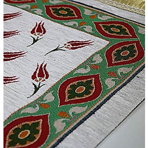 Modefa Prayer Mat | Luxury Woven Chenille Janamaz Sajadah | New Muslim Convert Revert Gift Set | Free Quran + Tesbih Beads | Turkish Tulip Red