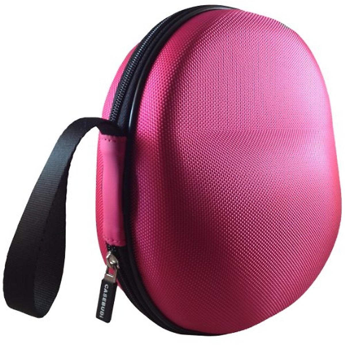 CASEBUDi Large Hard Headphone Case | Compatible with Sony, Sennheiser, Beats & More | Pink Ballistic Nylon