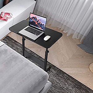 Height Adjustable Table with Reversible Home Office Desk Suitable for Mobile Small Space Portable Laptop Desk Suitable for Bedroom Bedside Office Living Room Sofa Furniture Size 15.7*31.5 In Black