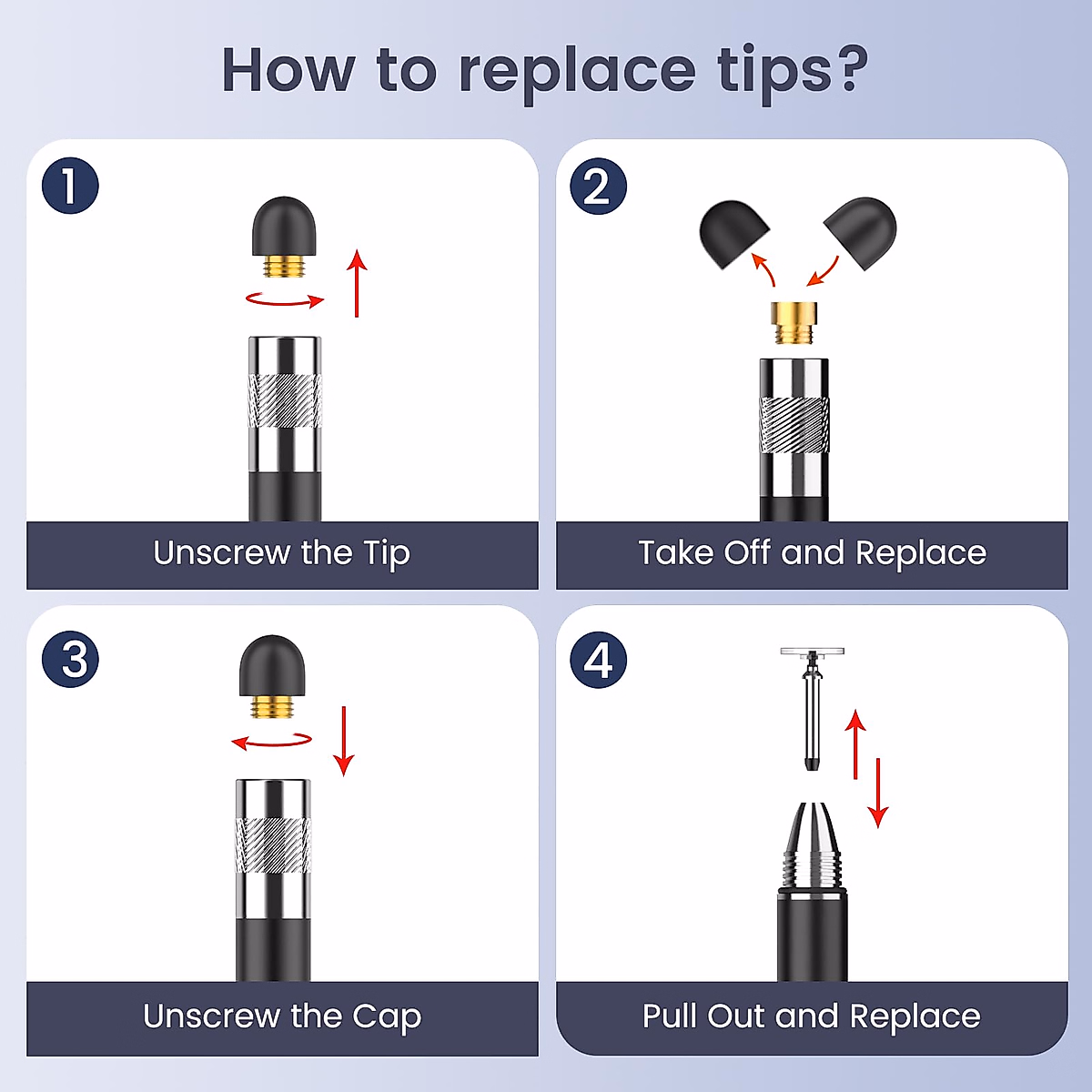 Stylus Pen for iPad iPhone, Styluslink 3 in 1 Universal Capacitive Stylus Pen for Touchscreen iPhone iPad Air Mini Pro Android Phone Chromebook Tablet Sumsung Laptop All Touchscreens (2 Pack)