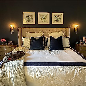 OSVINO Hotel Duvet Cover Set Queen Size 3Pcs Microfiber Navy Line Pattern Bedding Collection Ultra Soft Breathable Duvet Cover with Pillowcases