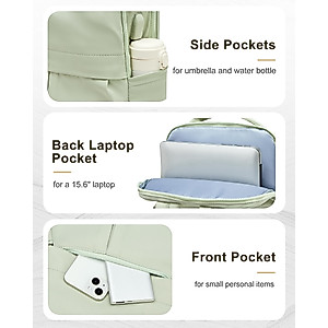 suratio Laptop Backpack for Women Gym Backpack Casual Daypack Backpacks Travel Backpack for Traveling on Airplane Work Backpack for Men Lightweight Computer Backpack College Teacher Backpack Bag Green