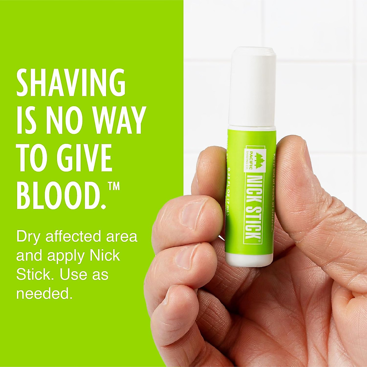 Pacific Shaving Company Nick Stick - No Tissue Paper, No Chalky Residue, Dries Clear, Liquid Roll-On Applicator, Puts Nicks in Their Place, with Vitamin E & Aloe, Styptic Pencil .25 oz (2 Pack)