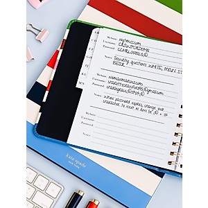Kate Spade New York Password Book with Tabs, 170 Page Password Journal, Spiral Password Book with Leatherette Hardcover, Adventure Stripe