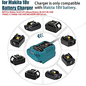 Fast Charger for Makita 18v Battery Charger Compatible with Makita 18V Battery BL1850 BL1840B BL1820 BL1815 BL1860 BL1830