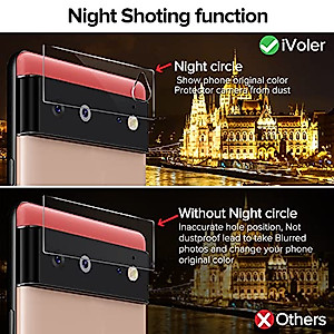 ivoler [4+2 Pack Screen Protector for Google Pixel 6 [4 Pack] with Camera Lens Protector Tempered Glass [2 Pack] [Fingerprint Unlock Compatible] with Alignment Frame Easy Installation HD Clear Film