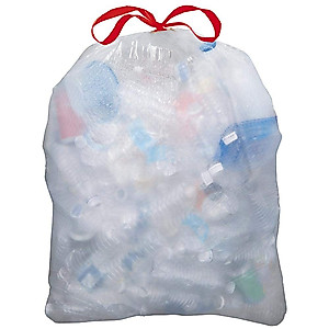 HDX FlexPro 33 Gal. - 39 Gal. Clear Drawstring Outdoor and Yard Trash Bags (50-Count)