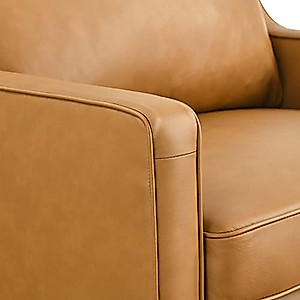 Modway Impart Upholstered Genuine Leather Armchair in Tan