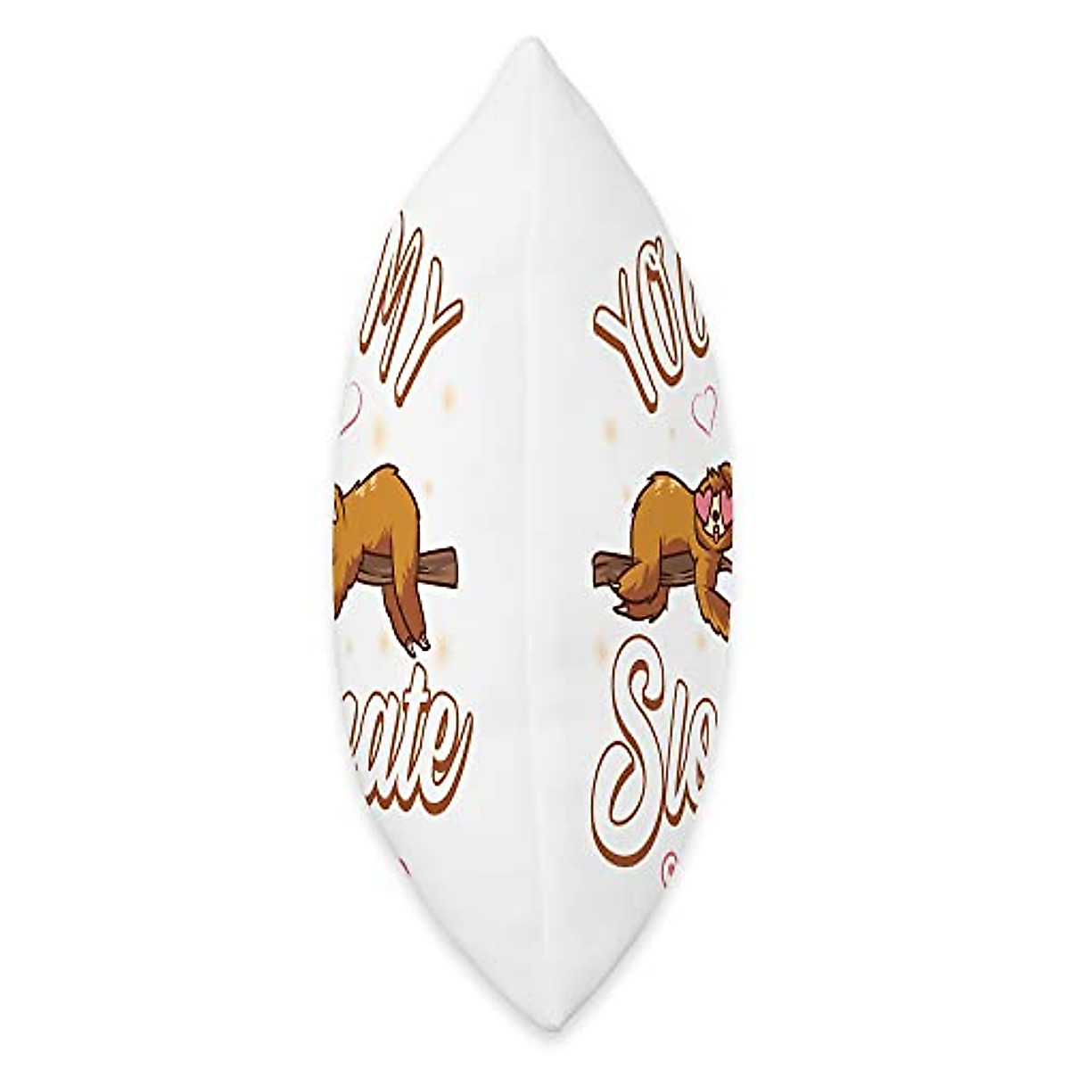 Sloth Valentines Day Gifts You Are My Slowmate Sloth Valentines Day Throw Pillow, 16x16, Multicolor