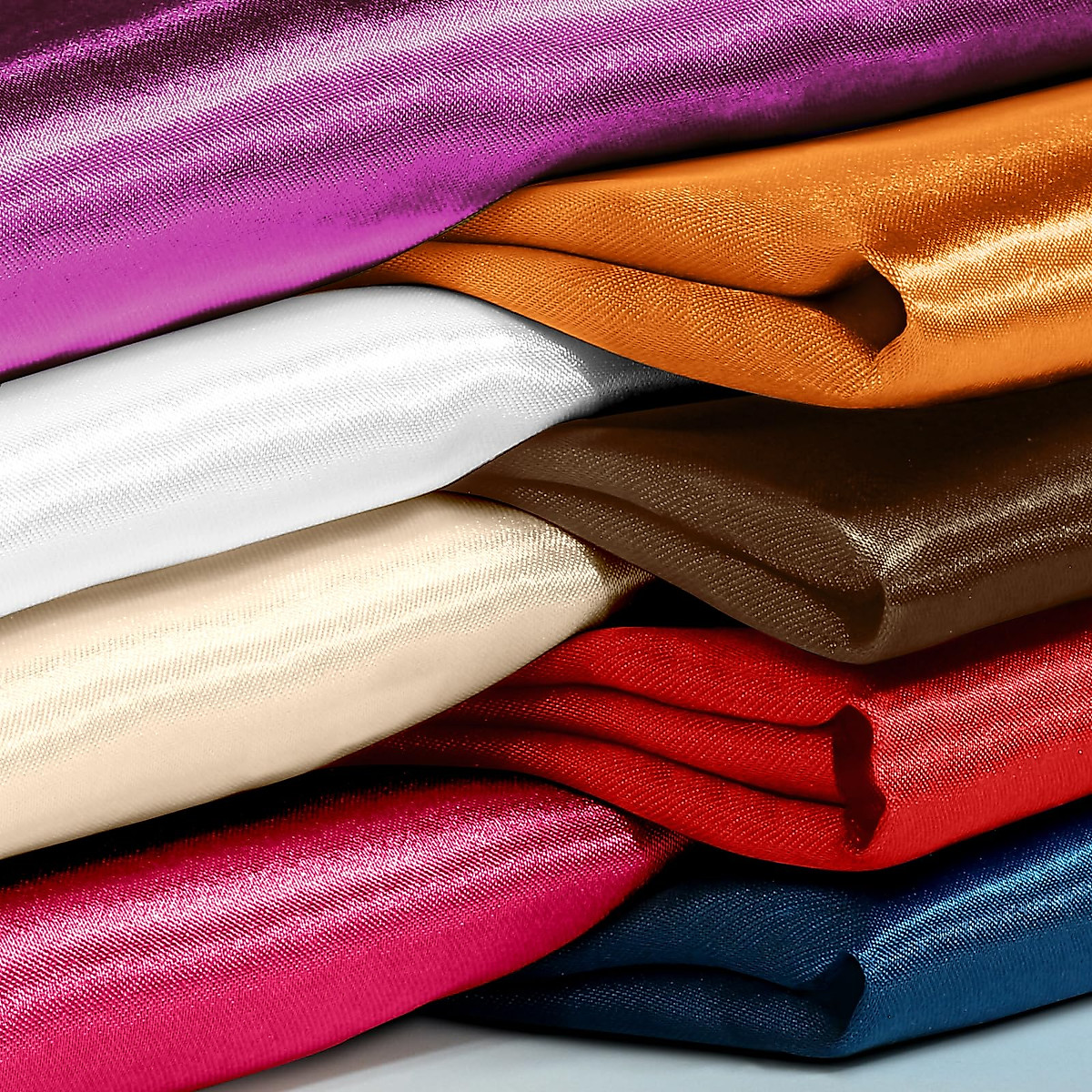 Entisn Red Satin Fabric by The Yard, Silky Fabric 60 Inch Charmeuse Satin Fabric, Soft Cloth Fabric for Wedding Decor, DIY Crafts, Napkins, Bridal Dress, Sewing(1 Yard)