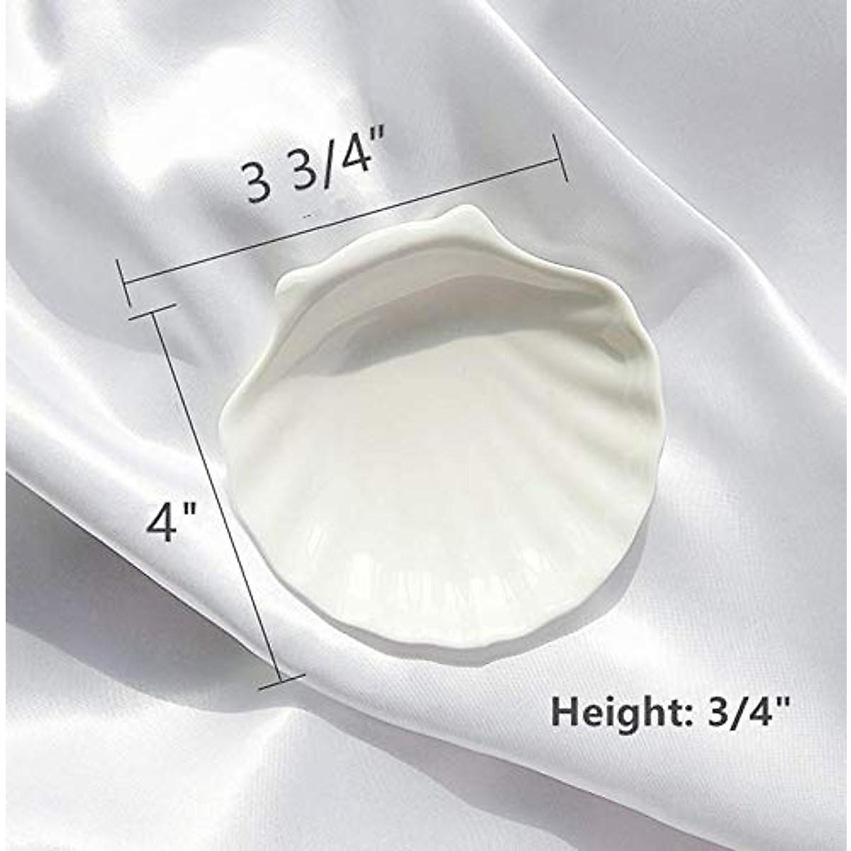 Sauce Dish,Dip/Dipping Bowls Set of 6, White Porcelain Dipping Sauce Bowls/Dishes for Sushi Tomato Sauce, Soy Sauce, Ketchup,Honey Mustard,BBQ Sauce or Seasoning (Shell shape- 2 Oz)