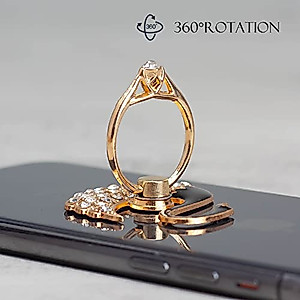 [2 Packs] Swan Glitter Bling Bling Phone Ring Holder, Sparkle Phone Ring Grip Artificial Diamond Stand,Rhinestone Cell Finger Ring for Phones,Pad