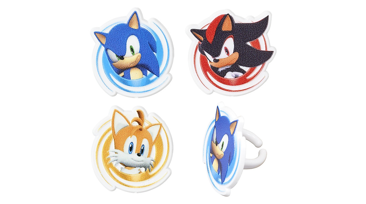 DecoPac Sonic the Hedgehog Cupcake Rings - 24 Pack
