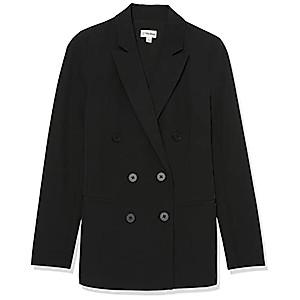 The Drop Women's Kurt Double Breasted Blazer, Black, Medium