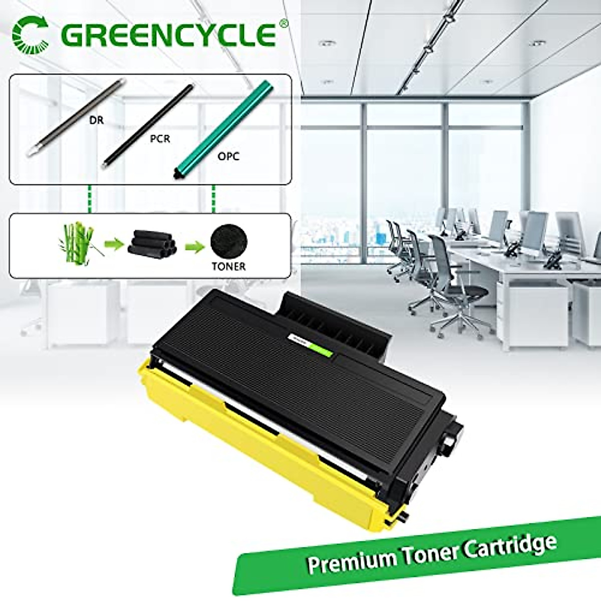 greencycle TN650 TN-650 Toner Cartridge Replacement Compatible for Brother DCP-8050DN DCP-8085DN HL-5340D HL-5350DN HL-5370DW MFC-8370 MFC-8480DN MFC-8880DN Series Printer (Black, 10 Pack)