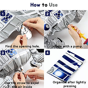 Haooryx 35PCS Galaxy Wars Birthday Party Favor Supplies for Kids, Black Series Birthday Banner Darth Vader Cake Topper Decoration Latex Balloons War Lightsaber BB8 Robot Aluminum Foil balloons