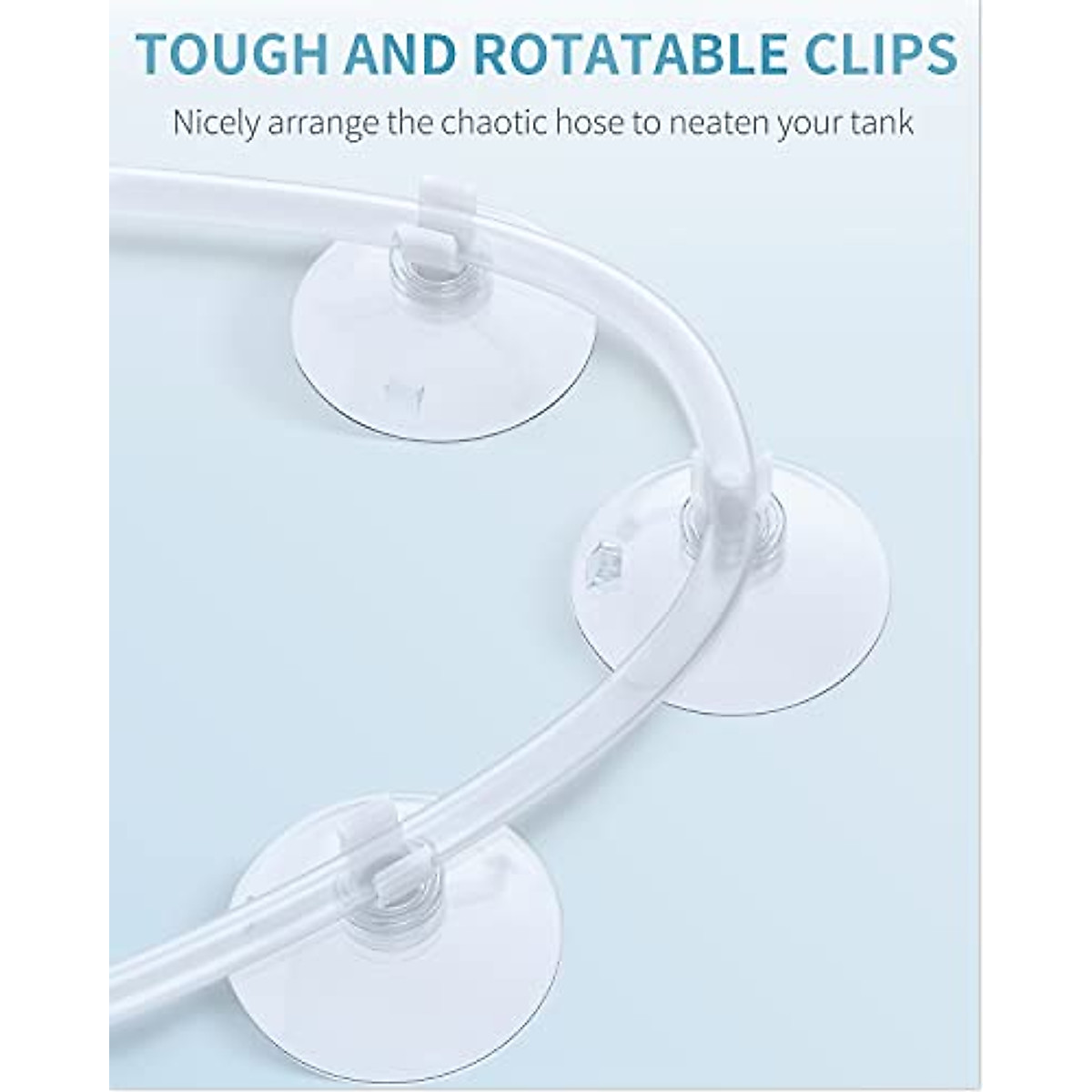 Pawfly Aquarium Suction Cup Clips for Standard 3/16" ID Airline Tubing Clear Air Hose Holder Clamp Accessories for Fish Tank Aeration Setup, 20 Pack