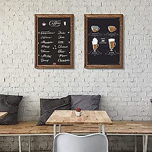 PQSNZ 16x20 Picture Frame Brown Poster Frame for Wall Mounting or Tabletop Display 20x16 Rustic Picture Frames collage Wall Decor Set of 2