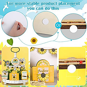 7 Pieces Summer Tiered Tray Decor Set Summer Wood Sign Rustic Farmhouse Decor Wooden Kitchen Tiered Tray Sign Decorative Trays Signs for Summer Home Kitchen Table Shelf (Sunflower Style)