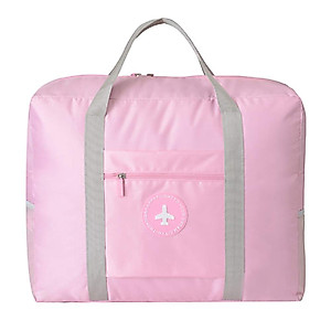 AINAAN Travel Foldable Bag & Portable Duffel for Women, Men& Kids - Waterproof Lightweight Carry On Luggage (Pink)
