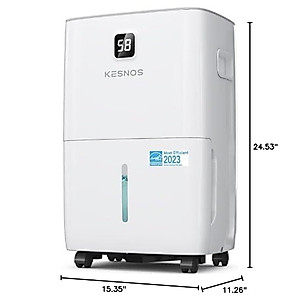 Kesnos 80 Pints Energy Star Dehumidifier for Home & Basement with Drain Hose, Front LED Display and 1.06 Gal Water Tank, Ideal for Spaces up to 5,500 Sq. Ft., Featuring Auto Defrost & Timer Function