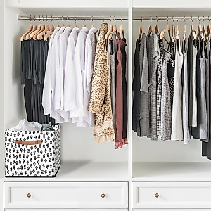 Yzrwebo Black Paw Print Fabric Storage Bins for Organizing Cat Dog Paw Print Large Storage Basket with Handles Cube Collapsible Organizer Bins for Shelves Closet Decor Toys Clothes Cubby 13"x13"x13"