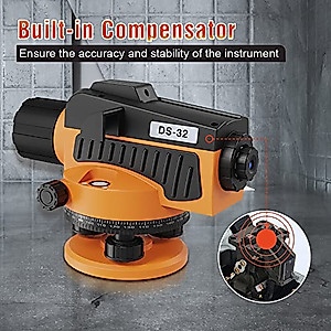 Aihand 32x Automatic Optical Level with Self-Leveling Magnetic Dampened Compensator, Height/Distance/Angle Measurement Level Tool for Builders, IP54 Waterproof Metal Level