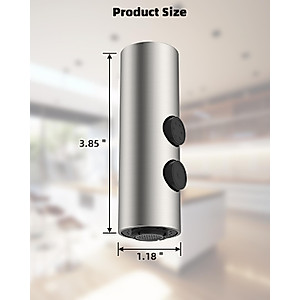 Metal Pull Down Kitchen Faucet Head Replacement with 15 Adapters, Pull Out Sink Spray Head, 2 Function Spray Nozzle Compatible with Moen, American Standard, Delta, Kohler Faucets, Brushed Nickel