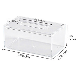 Acrylic Dryer Sheet Holder with Lid Minimalist Clear Dryer Sheets Dispenser Rectangular Tissue Box Cover for Laundry Room Bathroom Organization Storage Container