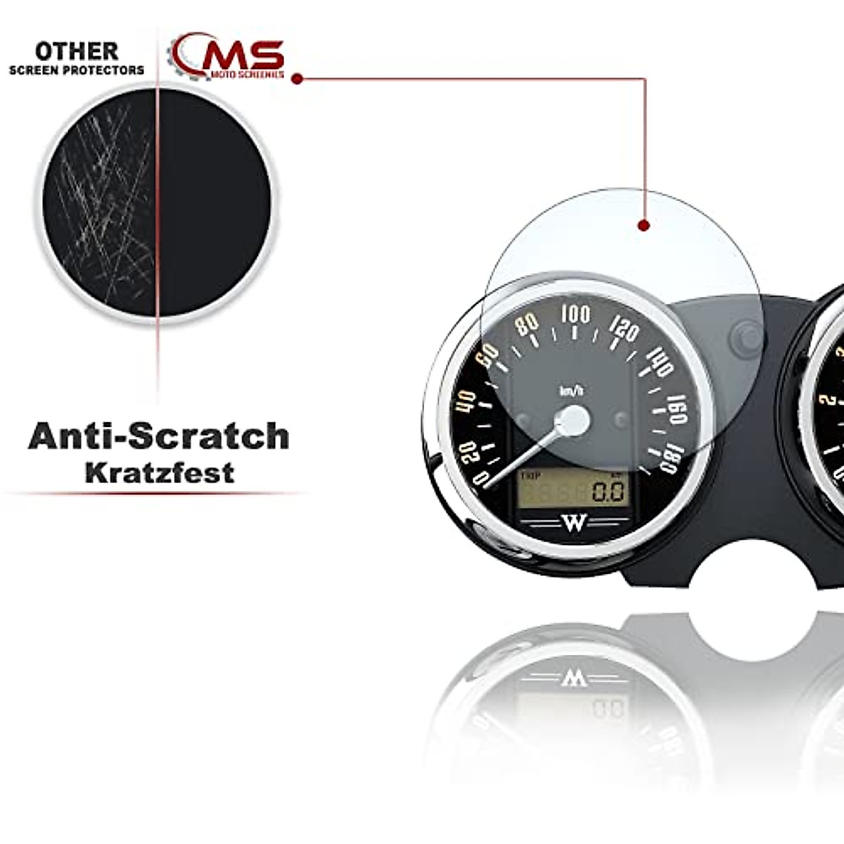 [2 Piece] Display Protection Film Speedometer Protection Film Suitable for Kawasaki W800 2018+ 2X Ultra Clear