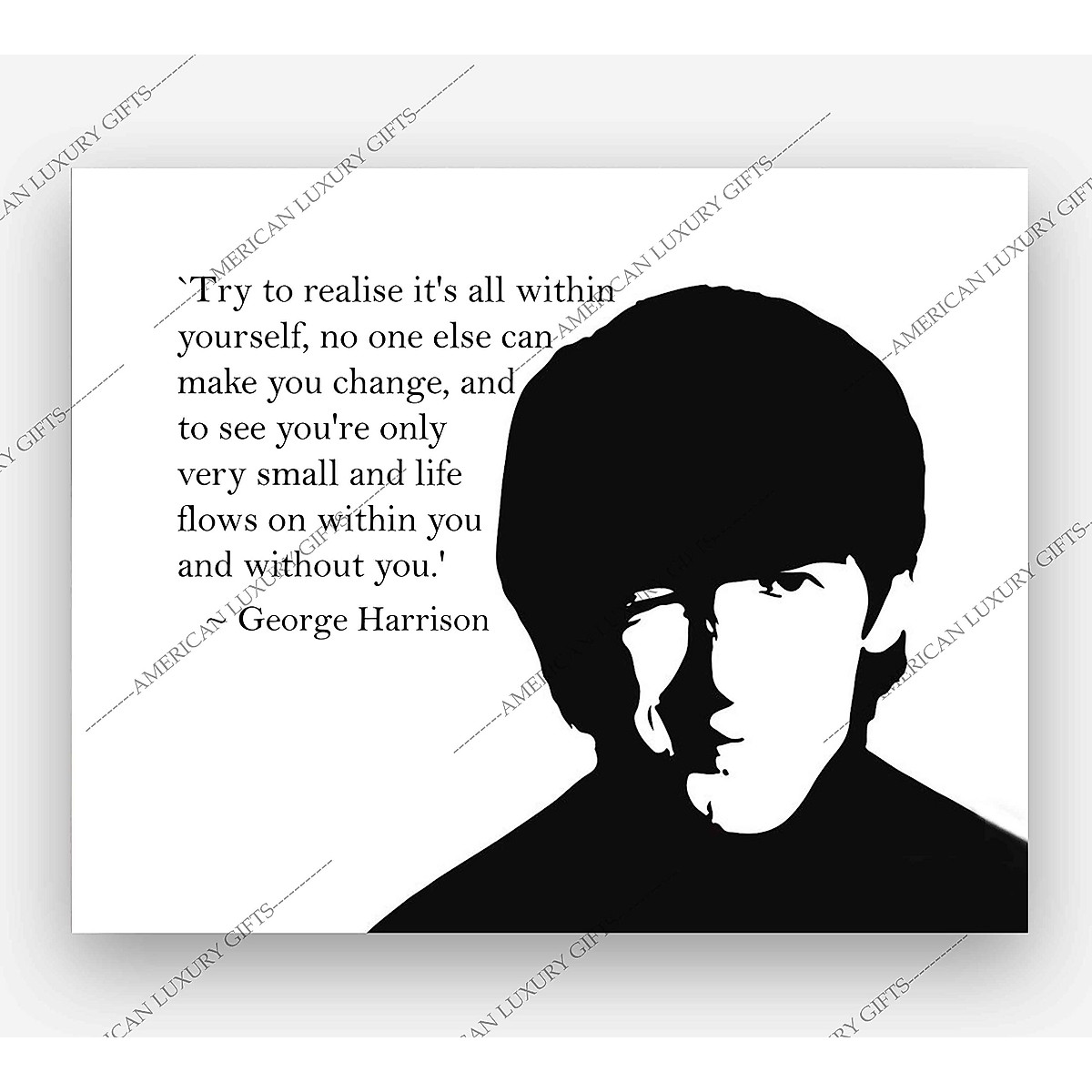 George Harrison- Inspirational Song Lyric Wall Art- This Modern Wall Decor Print Makes Ideal Wall Print For Living Room, Office, Studio, or Cave Décor, And Perfect Beatles Gift, Unframed-10x8”