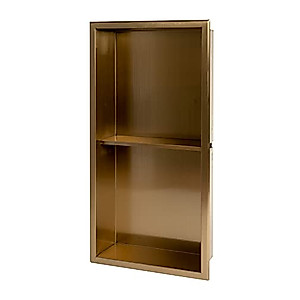 ALFI brand ABNP1224-BG Shower Niche, Brushed Gold 12 x 24 x 4