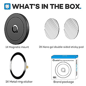 Quarble Sticky Magnetic Phone Mount Compatible with Magsafe Case iPhone 14 13 12 Pro Max Mini Car Mount and Wall Mount