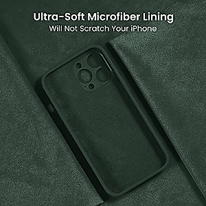 FireNova for iPhone 13 Pro Max Case, Silicone Upgraded [Camera Protection] Phone Case with [2 Screen Protectors], Soft Anti-Scratch Microfiber Lining Inside, 6.7 inch, Alpine Green