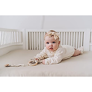 Little Babes 100% Organic Cotton Muslin Crib Sheet | Soft Fitted Crib Sheet for Standard Crib Mattress or Toddler Mattress | Breathable Sheets |Neutral Crib Sheets| Included: Bunny Comforter| Cream