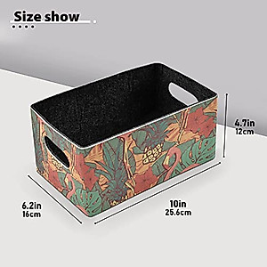 Flamingo Pineapples Storage Basket Felt Storage Bin Collapsible Toy Bins Toy Storage Box Organizer for Kids Bedroom Magazine