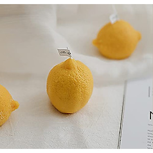 Lemon Shaped Scented Candle,100G Fruit Aroma Soy Wax Decorative Candle for Table Photo Prop Birthday Gift,Prefect for Meditation Stress Relief Mood Boosting Bath Yoga (Yellow)