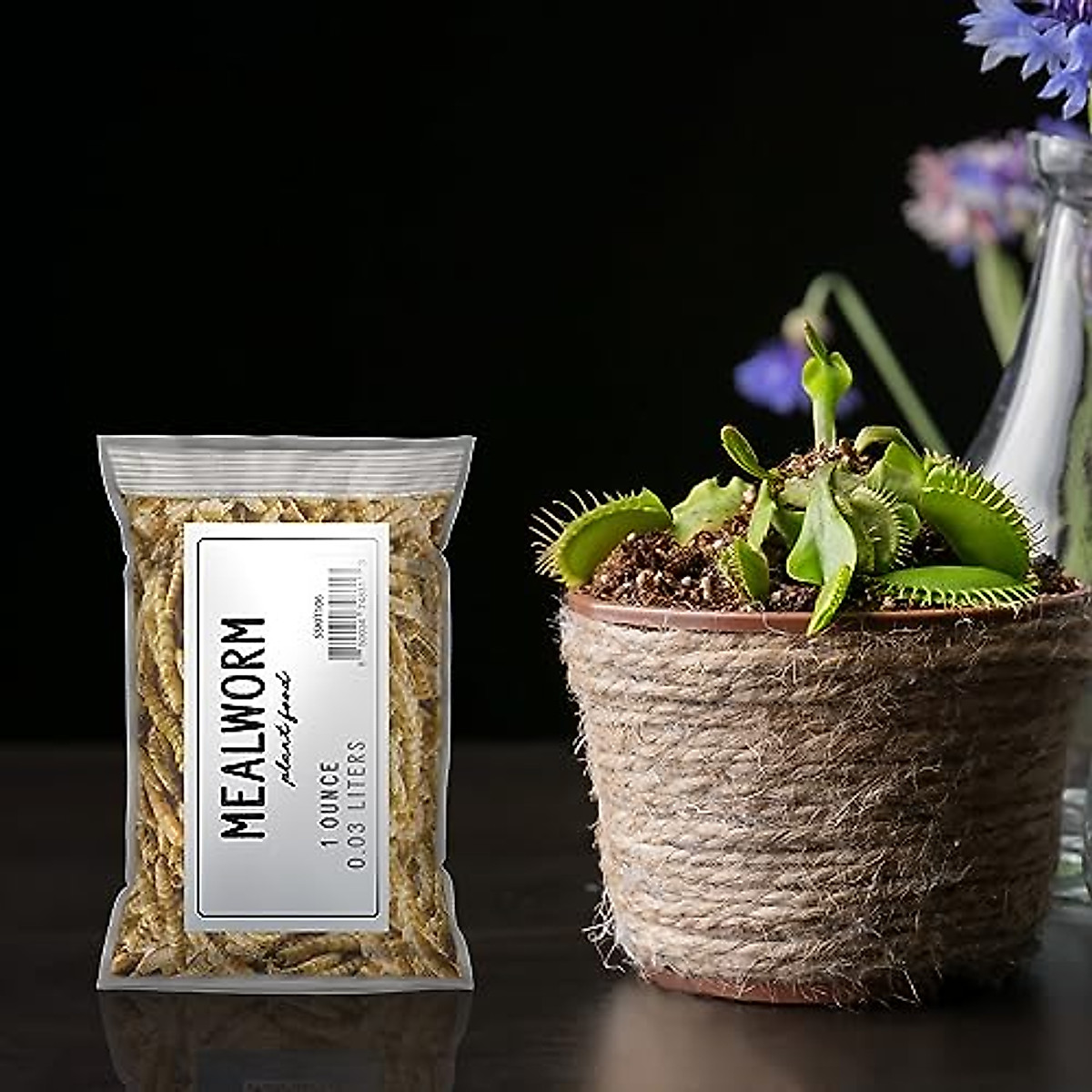 Carnivorous Plant Food Dried Mealworms (1oz), for Feeding Carnivorous Plants (Venus Fly Trap, Pitcher Plant, Sundews, Etc.)