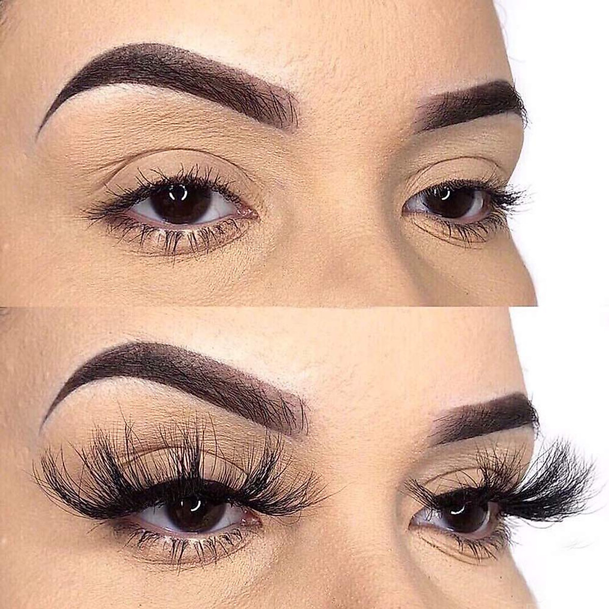 DAODER Lashes 25mm Mink Lashes Fluffy Thick Long Big Wispy False Eyelashes Dramatic Light Soft Bold Fake Eye Lashes Pack 7 Pairs