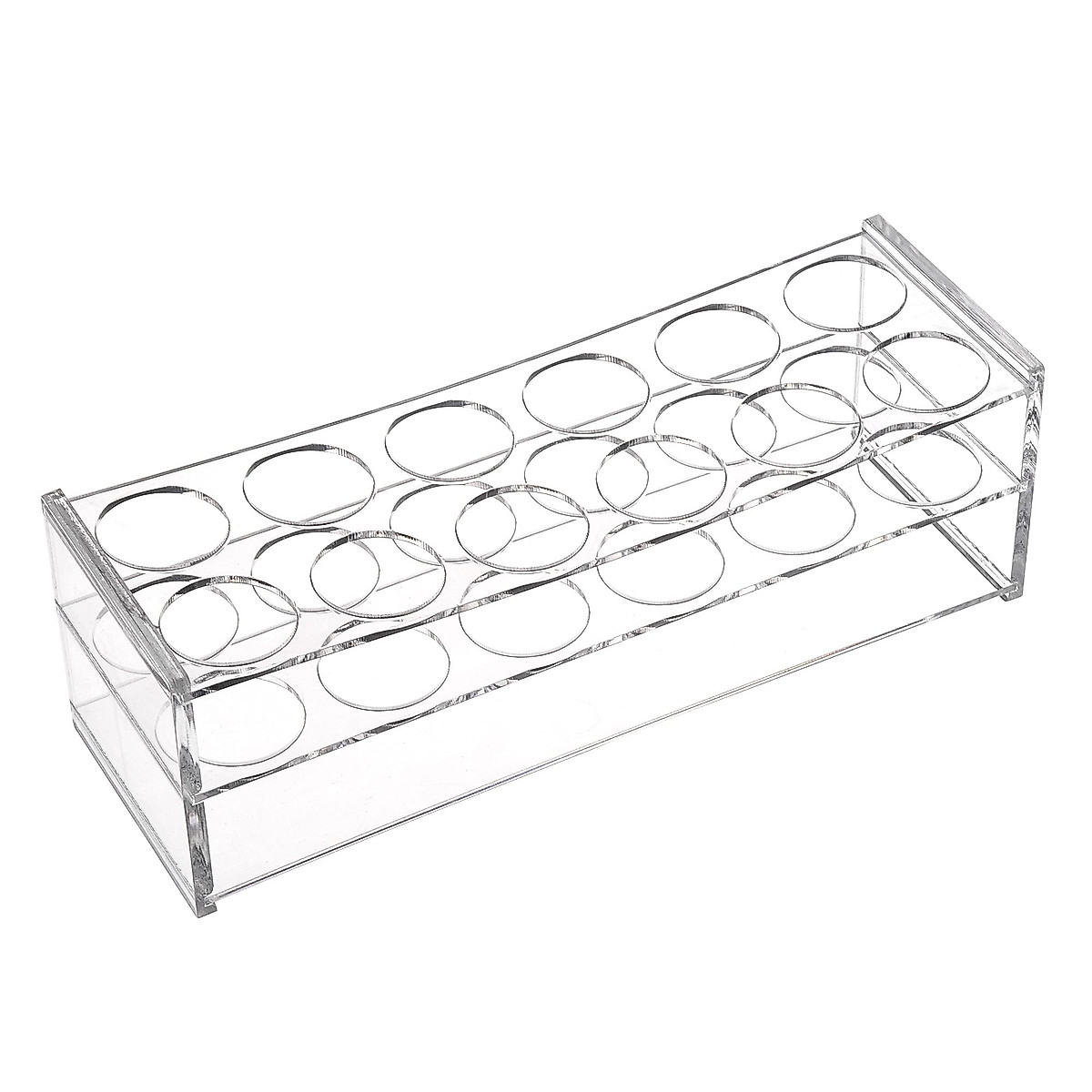 MECCANIXITY 12-Well Acrylic Test Tube Rack Holder Lab Stand 30mm Hole Diameter Clear for Lab Tube 50ml